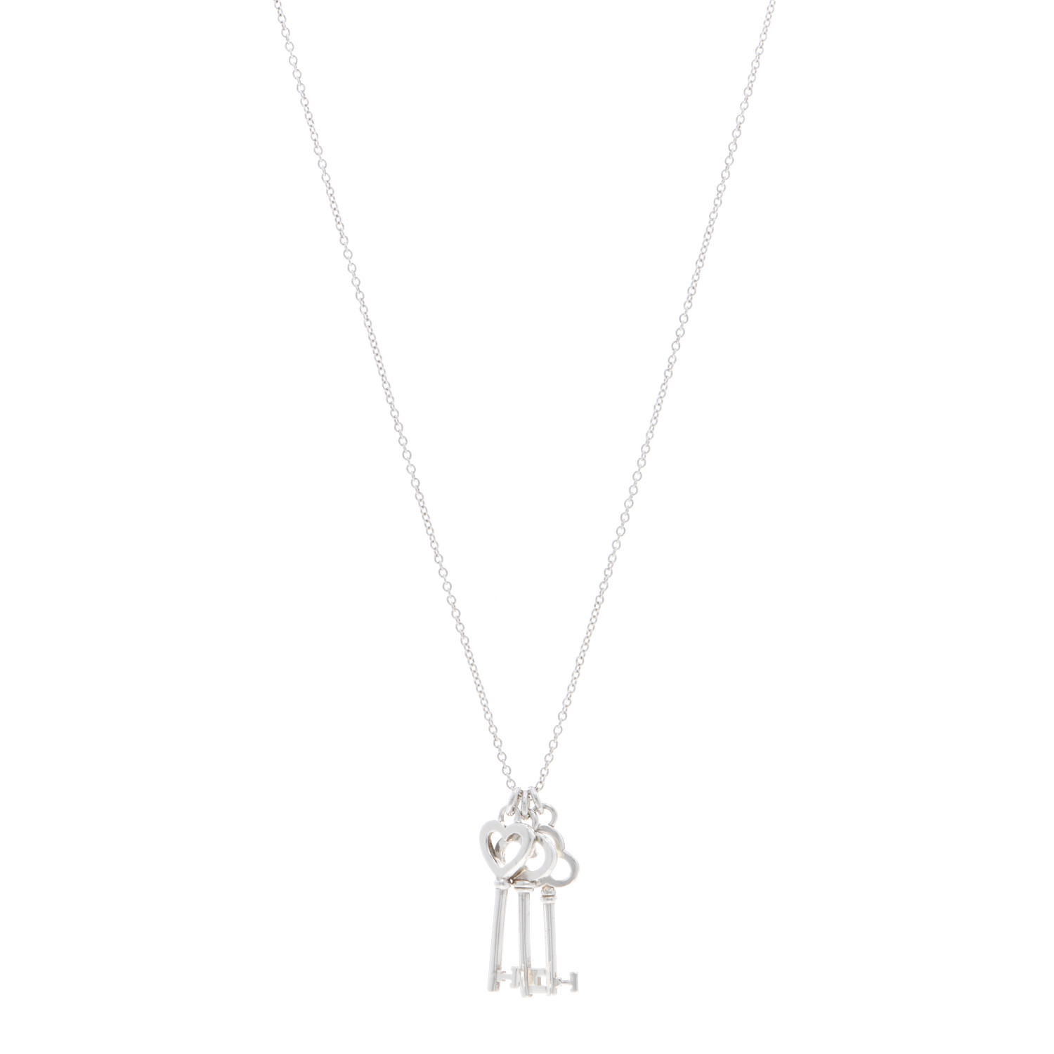 TIFFANY Sterling Silver Three Key Pendant Necklace 1268759 FASHIONPHILE