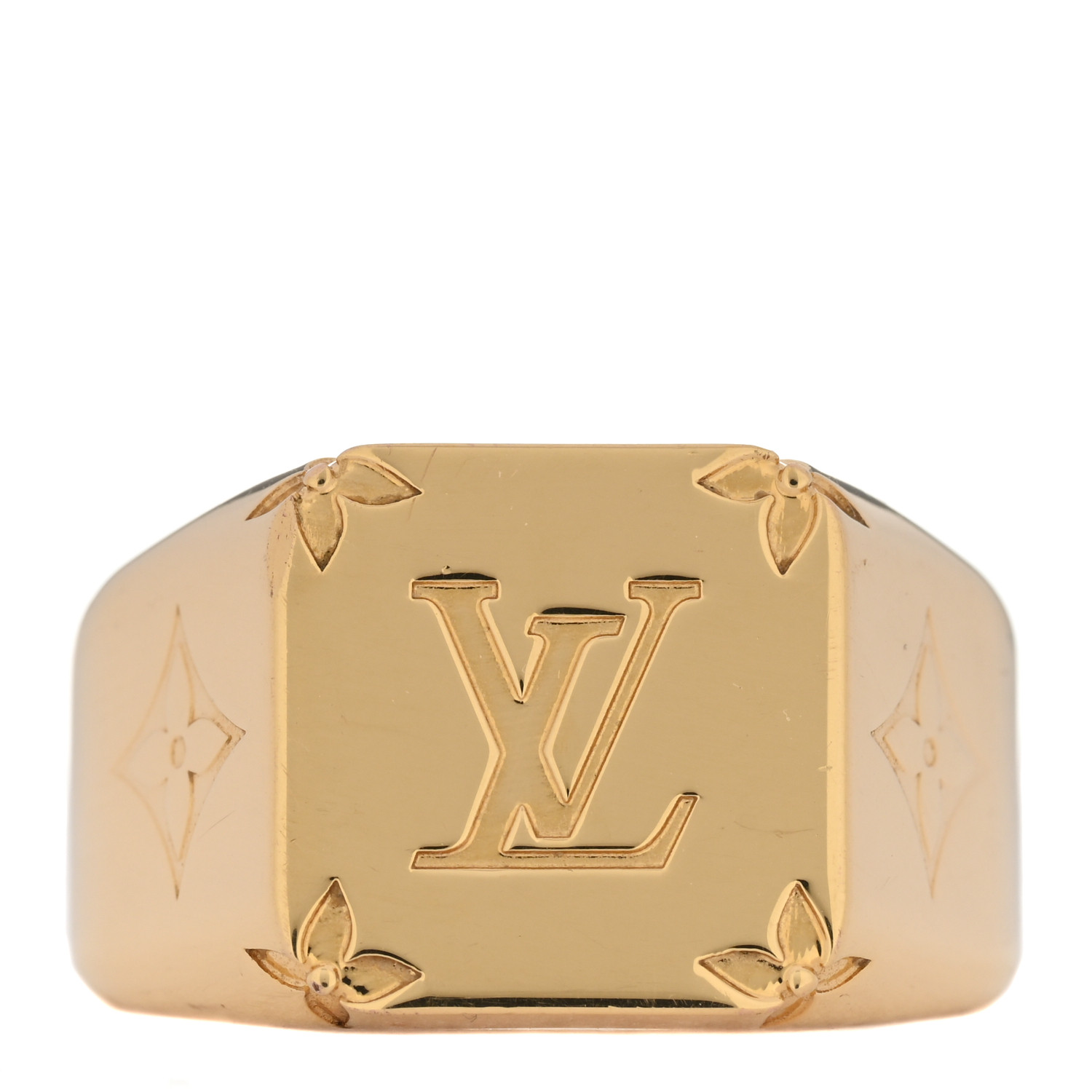 LOUIS VUITTON Monogram Signet Ring M Gold 1547175 FASHIONPHILE