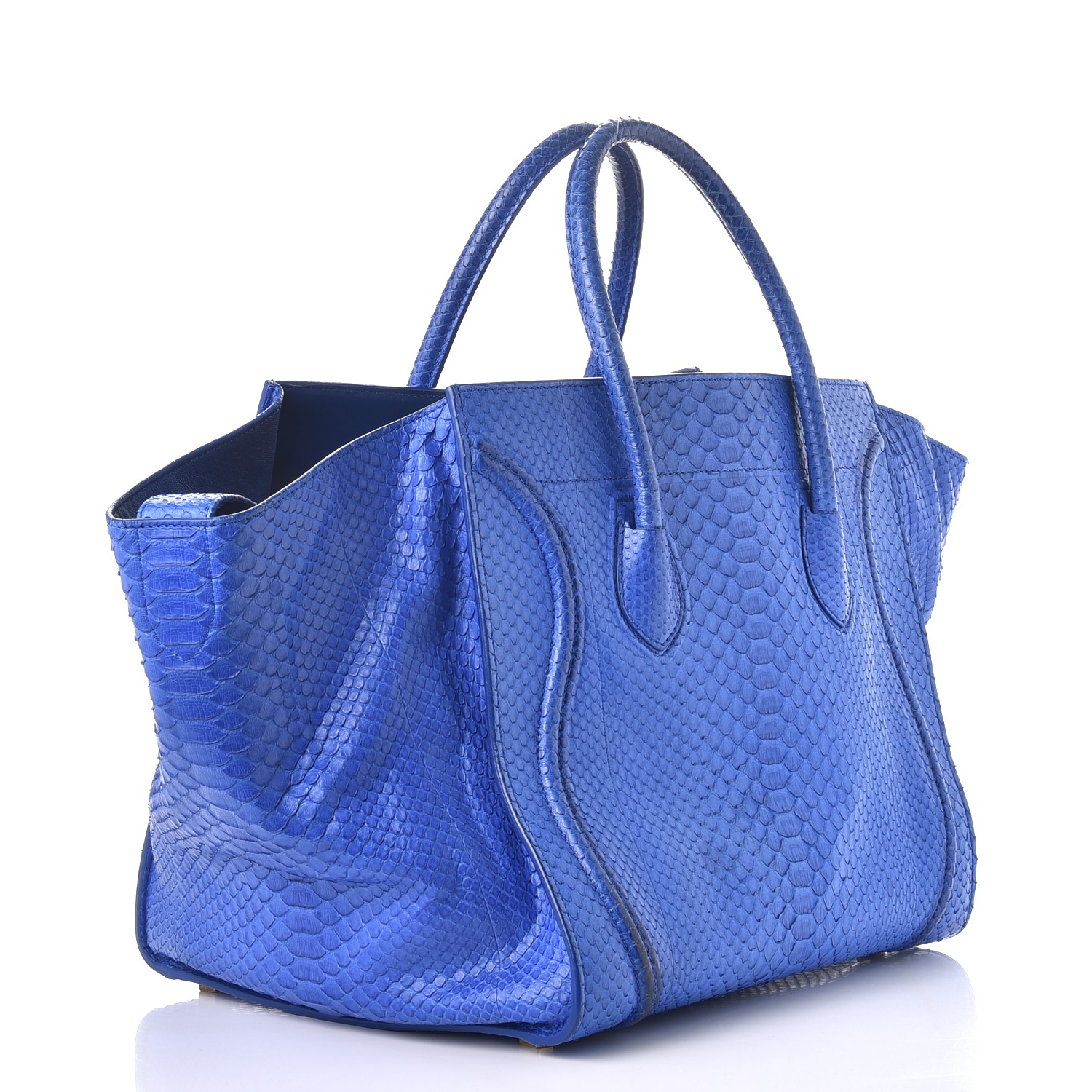 CELINE Python Medium Phantom Luggage Blue 231731 FASHIONPHILE
