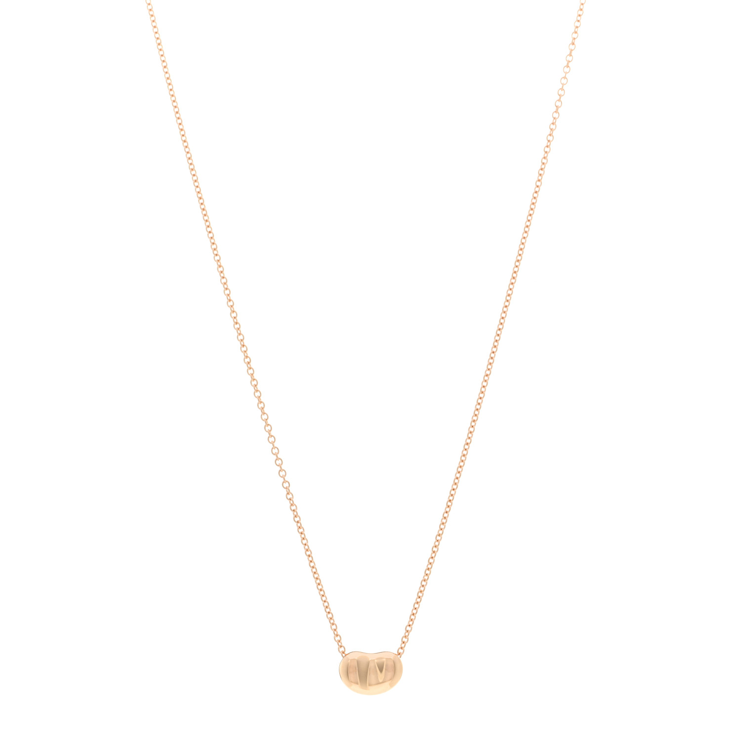 TIFFANY 18K Rose Gold 9mm Elsa Peretti Bean Pendant Necklace 1551622 FASHIONPHILE