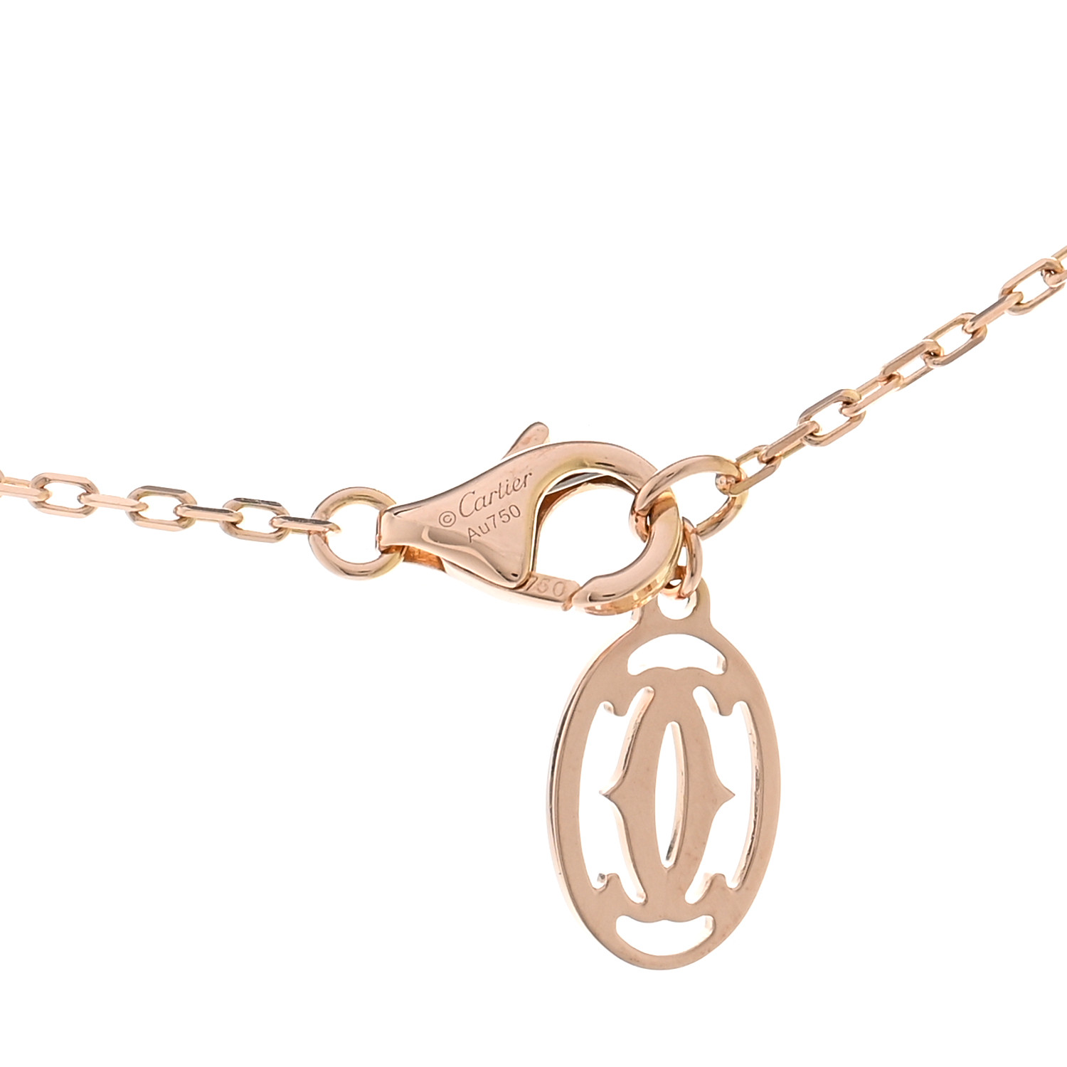 CARTIER 18K Pink Gold Diamond SM D Amour Pendant Necklace 1546645 FASHIONPHILE