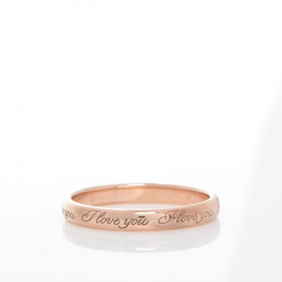 TIFFANY 18k Rose Gold Notes I Love You Ring 9.5 196980 FASHIONPHILE