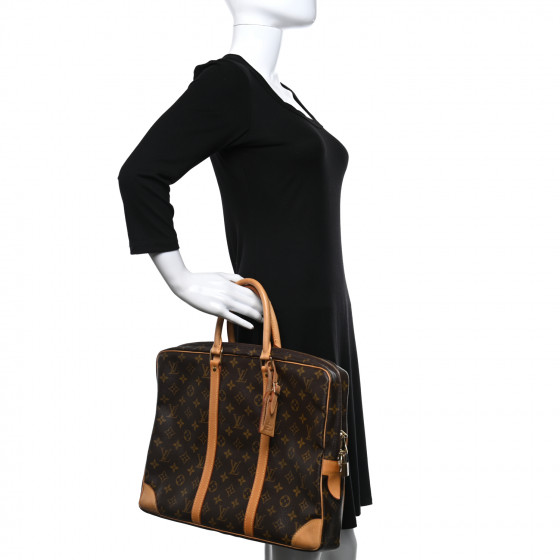 LOUIS VUITTON Monogram Porte-Documents Voyage Briefcase 901608 ...