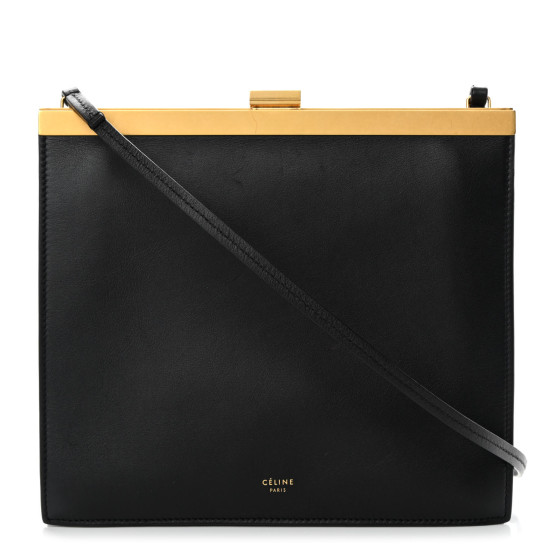 CELINE Smooth Calfskin Mini Clasp Bag Black 1235917 | FASHIONPHILE