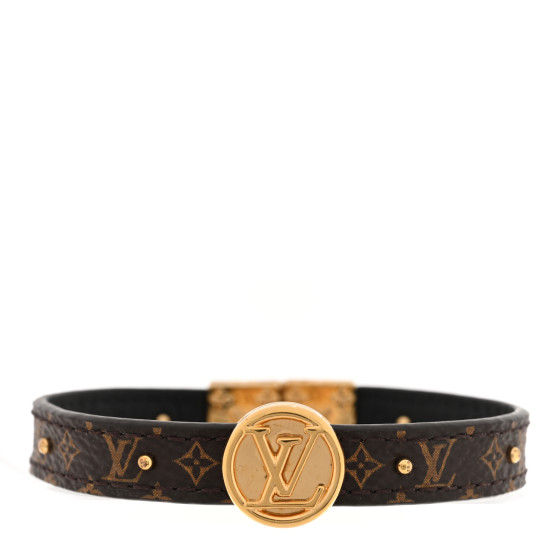 LOUIS VUITTON Monogram LV Circle Reversible Bracelet 17 Black 1544889 FASHIONPHILE