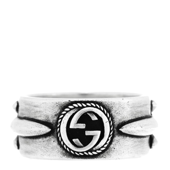 GUCCI Sterling Silver Resin Interlocking GG Flower Ring 56 7.75 Turquoise 1544320 FASHIONPHILE