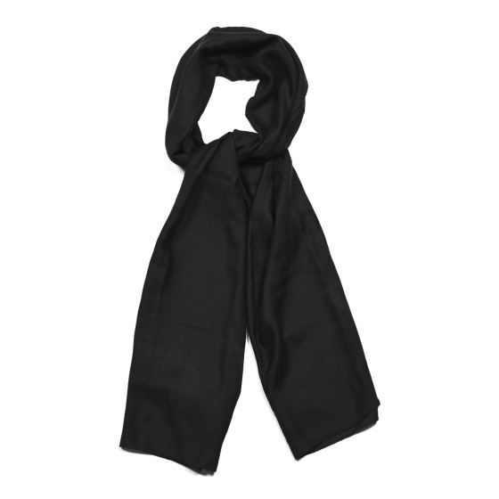 LOUIS VUITTON Cashmere Silk Monogram Stole Black 1679120 | FASHIONPHILE
