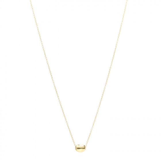 TIFFANY 18K Yellow Gold 7mm Elsa Peretti Bean Pendant Necklace 857528 FASHIONPHILE