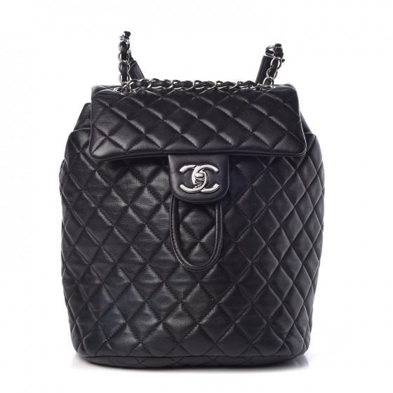 CHANEL Calfskin Quilted Small Urban Spirit Backpack Black 319977 ...