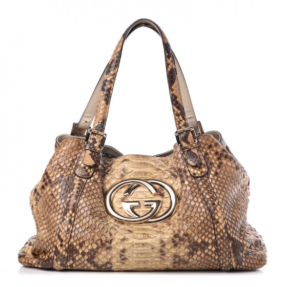 GUCCI Python Medium Britt Tote 327282 | FASHIONPHILE