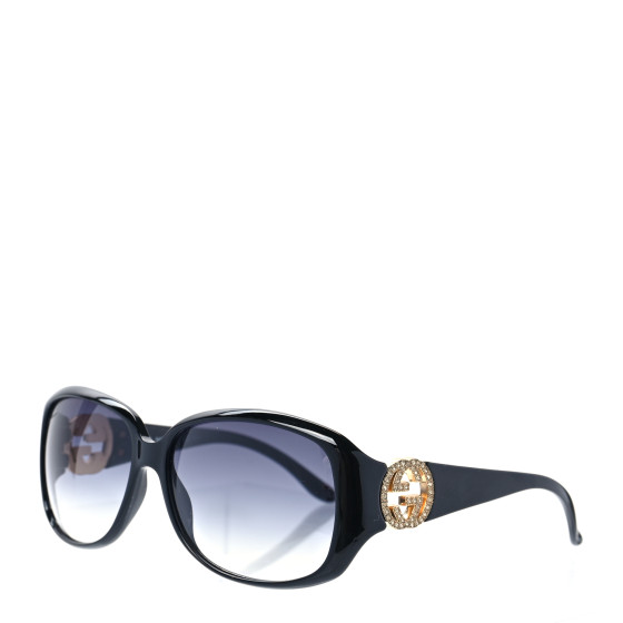 Gucci Crystal Gg Sunglasses 3578s Black 1200957 Fashionphile