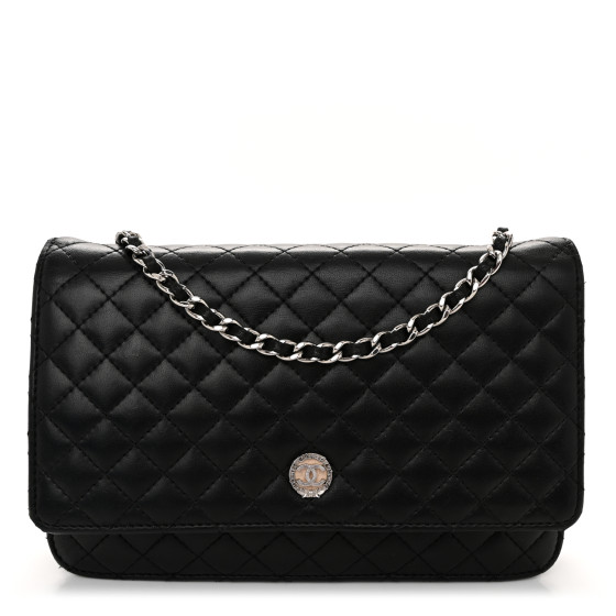 CHANEL Lambskin Micro Quilted Wallet On Chain WOC Black 1549708 ...