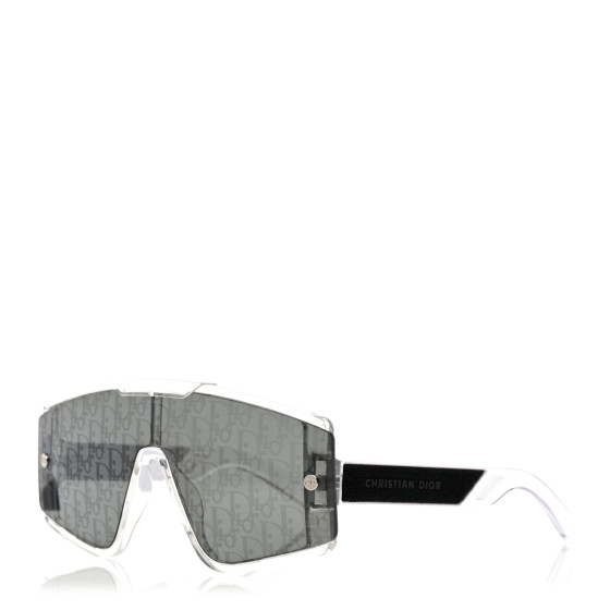 Christian Dior Acetate Oblique Diorxtrem Mu Mask Sunglasses Crystal Smoke Mirror 1393821