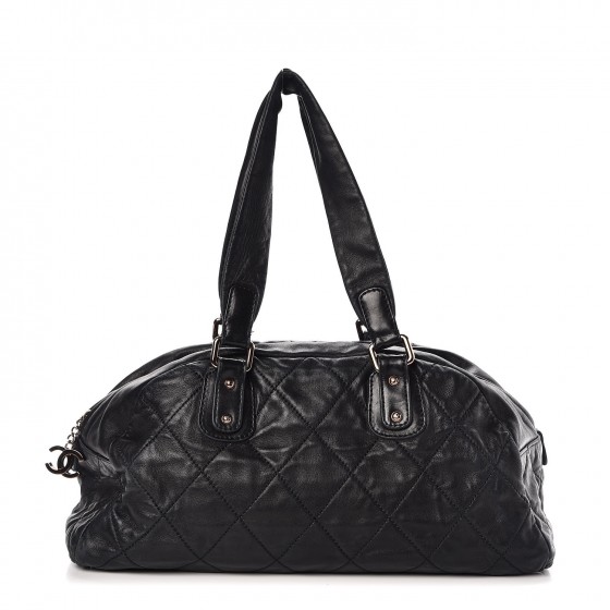 CHANEL Lambskin Cloudy Bundle Bowler Black 333825 | FASHIONPHILE