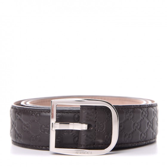 GUCCI Guccissima Belt 85 34 Dark Brown 332777 FASHIONPHILE