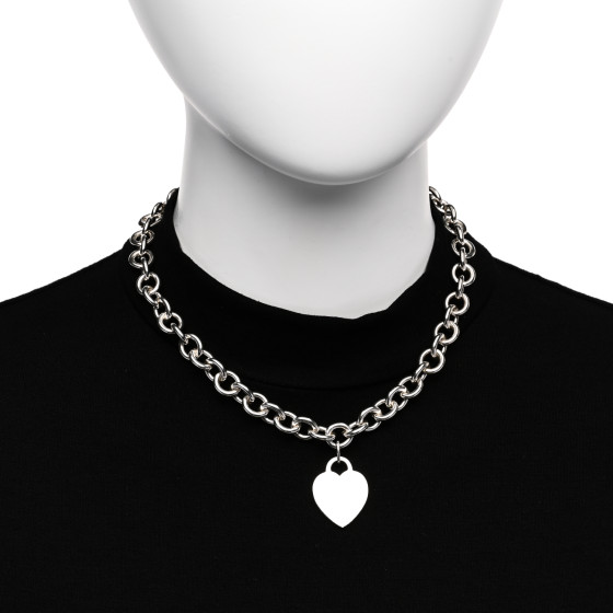 TIFFANY Sterling Silver Heart Tag Pendant Necklace 1508822 FASHIONPHILE
