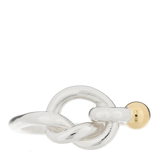 Tiffany Sterling Silver 18k Yellow Gold Love Knot Ring 50 55 1206421 Fashionphile
