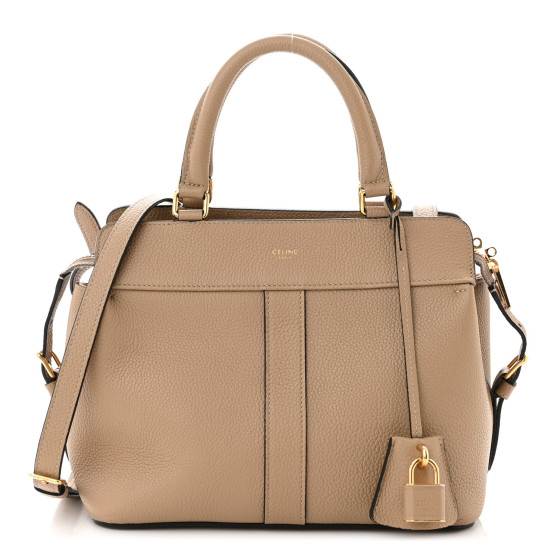 CELINE Grained Calfskin Small Cabas De France Dune 1475259 FASHIONPHILE