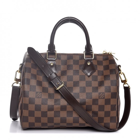 LOUIS VUITTON Damier Ebene Speedy Bandouliere 25 334381 | FASHIONPHILE