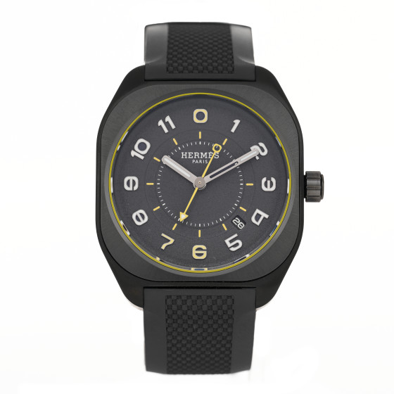 HERMES Titanium Rubber 39mm H08 Special Edition Madison Automatic Watch ...