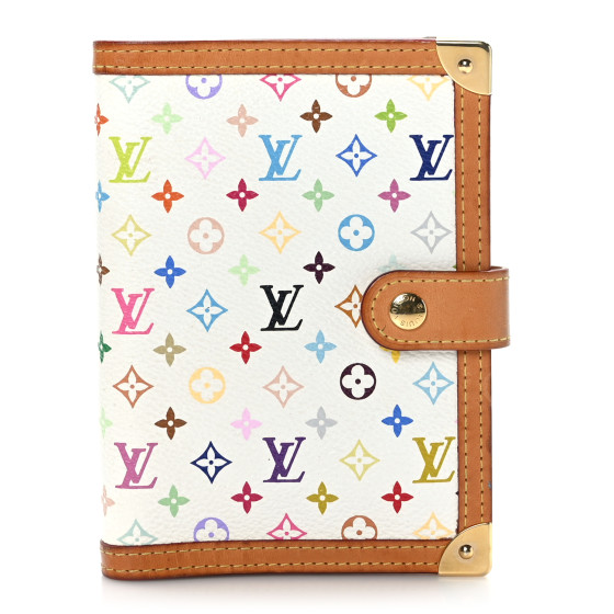 Louis Vuitton Monogram Multicolor Small Ring Agenda Cover White 1322118