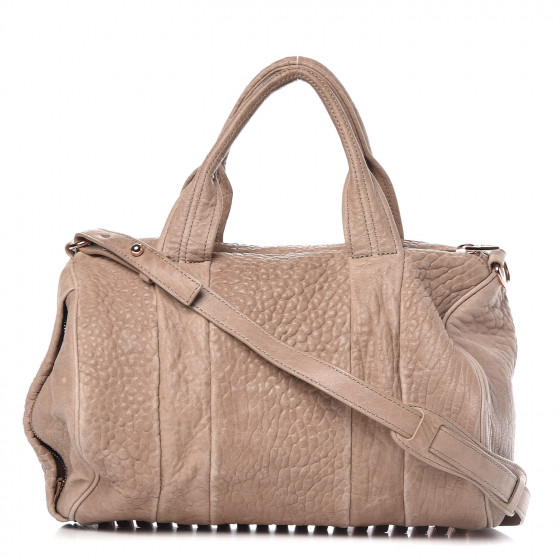ALEXANDER WANG Pebbled Lambskin Rocco Latte Rose Gold Hardware 372414 ... ALEXANDER WANG Pebbled Lambskin Rocco Latte Rose Gold Hardware 372414 ...