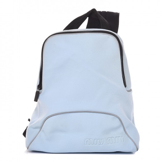 MIU MIU Canvas Small Backpack Blue 329783 | FASHIONPHILE