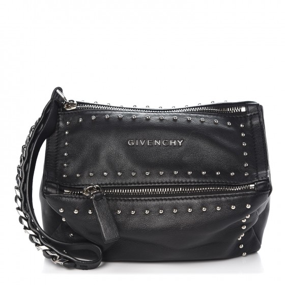 GIVENCHY Calfskin Studded Pandora Wristlet Black 326496 | FASHIONPHILE