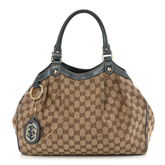 GUCCI Monogram Medium Sukey Tote Metallic Blue 1143550 | FASHIONPHILE
