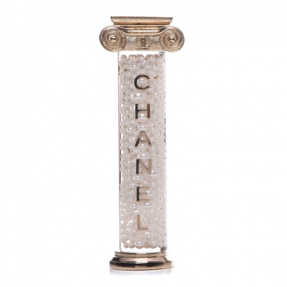 CHANEL Pearl Ancient Greek Column Brooch Gold 339727 | FASHIONPHILE