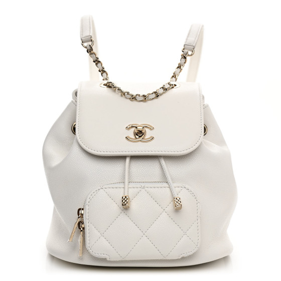 CHANEL Caviar Quilted Mini Business Affinity Backpack White 1097734 ...