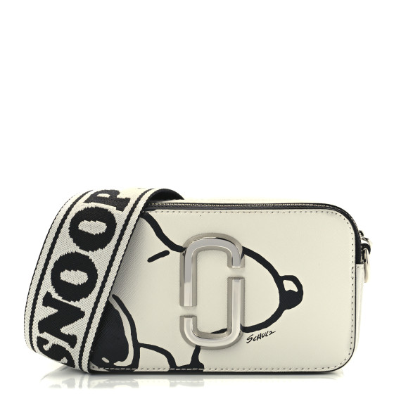 MARC JACOBS X Peanuts Saffiano Small Snoopy Snapshot Camera Bag White ...