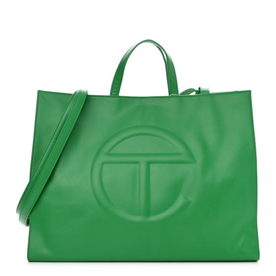 TELFAR Vegan Leather Large Shopping Bag Greenscreen 1198274 | FASHIONPHILE