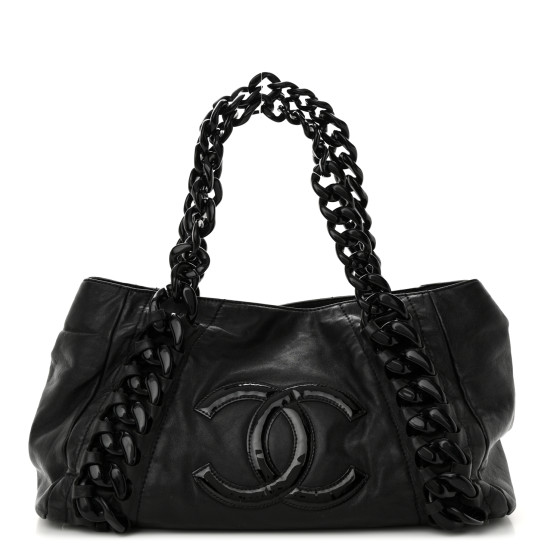 CHANEL Calfskin Modern Chain Rhodoid East West Tote Black 1514031 ...
