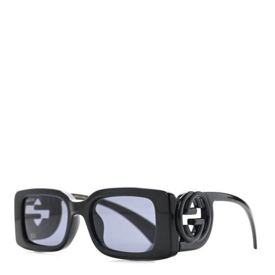 Gucci Acetate Chaise Rectangler Frame Sunglasses Gg1325s Black 1323313 Fashionphile