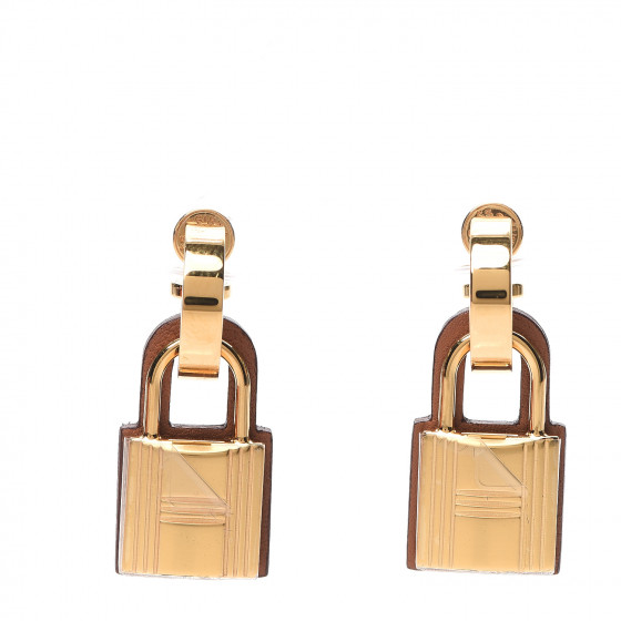 HERMES Swift O Kelly Earrings Gold 572858 FASHIONPHILE