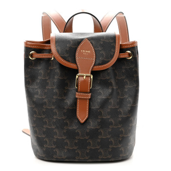 CELINE Triomphe Canvas Calfskin Mini Folco Backpack Tan 1258568 ...